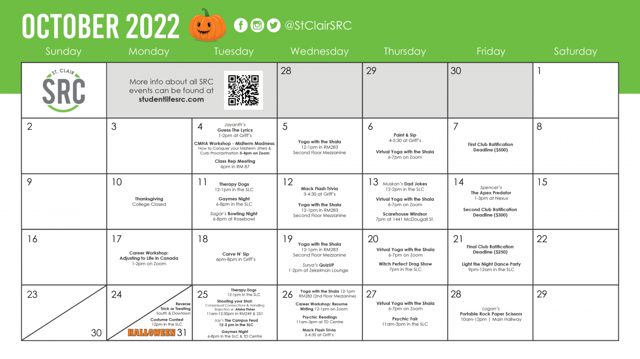 Events | St. Clair SRC - Student Representative Council